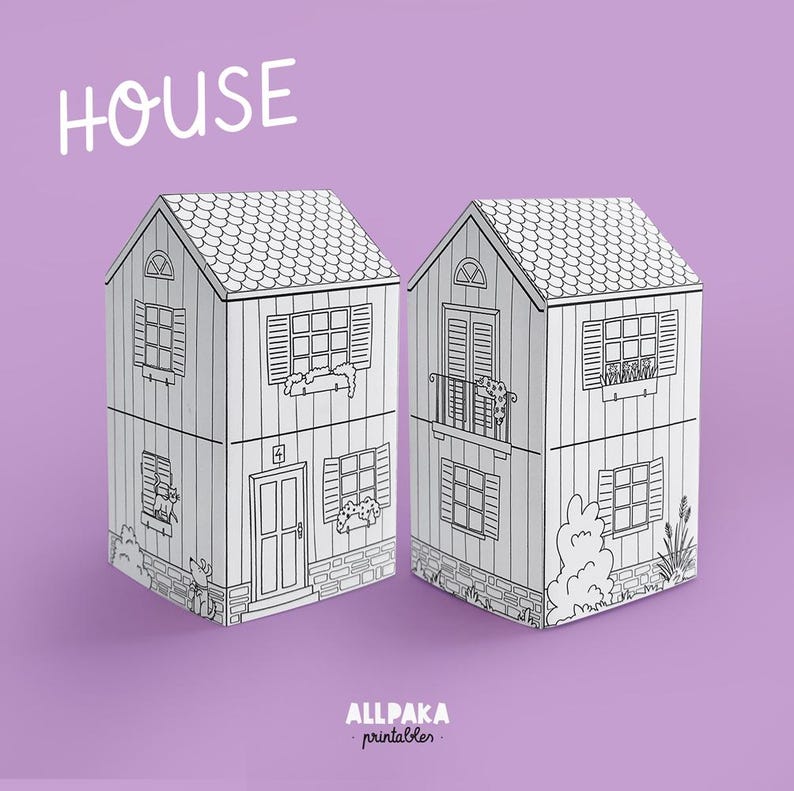 Paper Houses, Printable Activity Sheets, Creative Art Activity for Kids ...