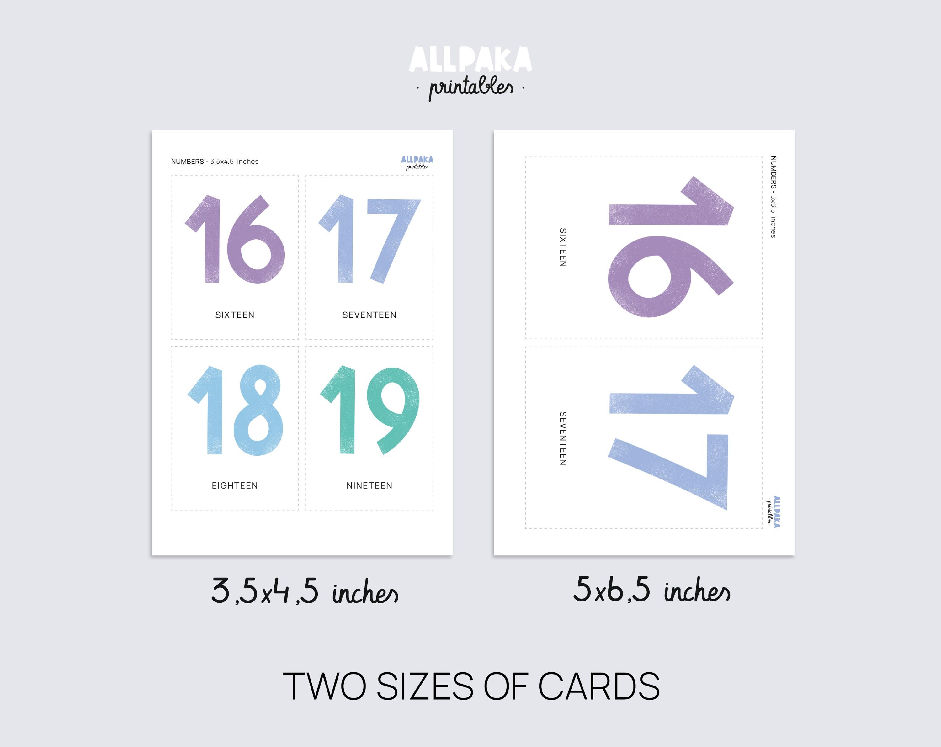 0-20 Numbers Cards, Montessori Flashcards, Pre-school Cards ...