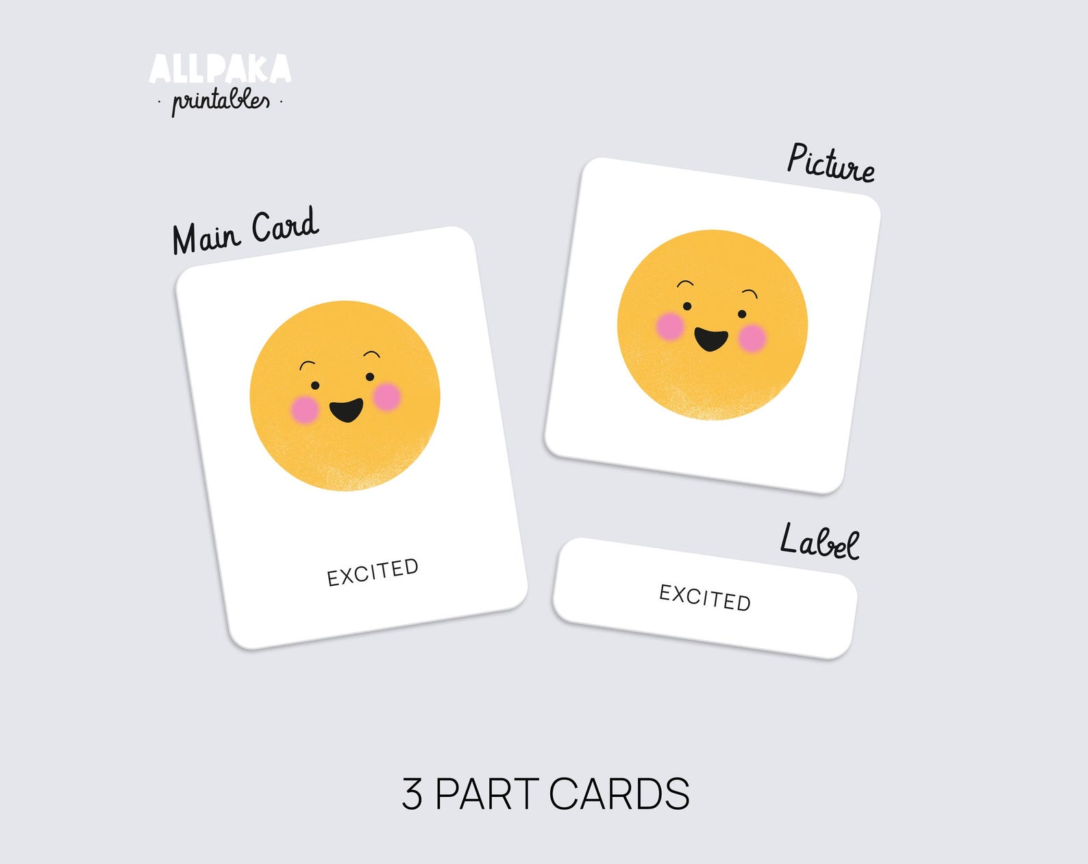 Emotions Cards, Montessori Flashcards, Pre-school Cards, Educational ...