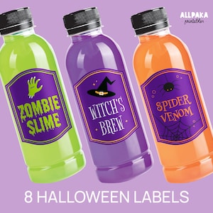 Halloween Labels for Kids, Set of 8 Printable Soda Labels, INSTANT ...