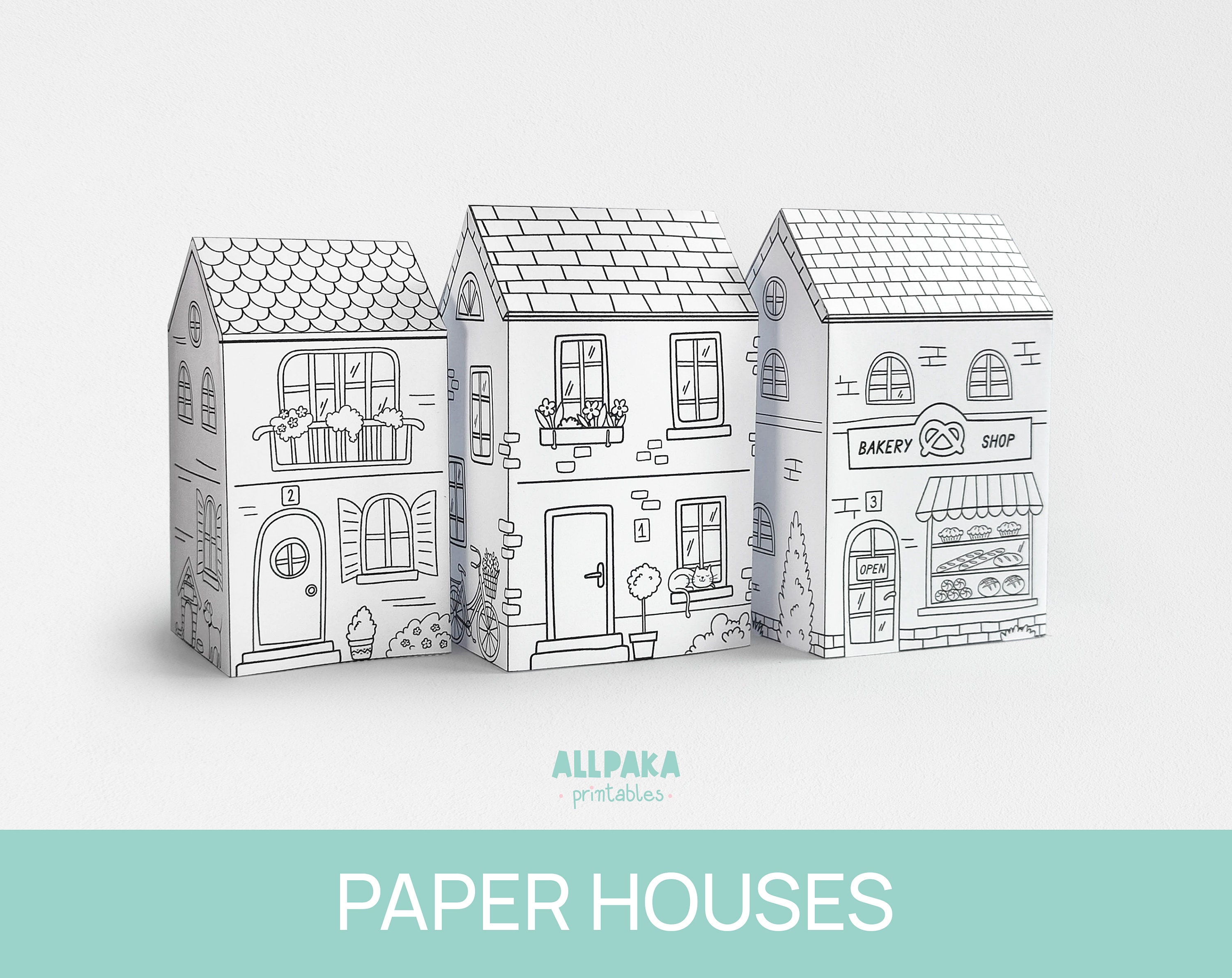 Paper Houses Printable Activity Sheets Creative Art Activity - Etsy Canada