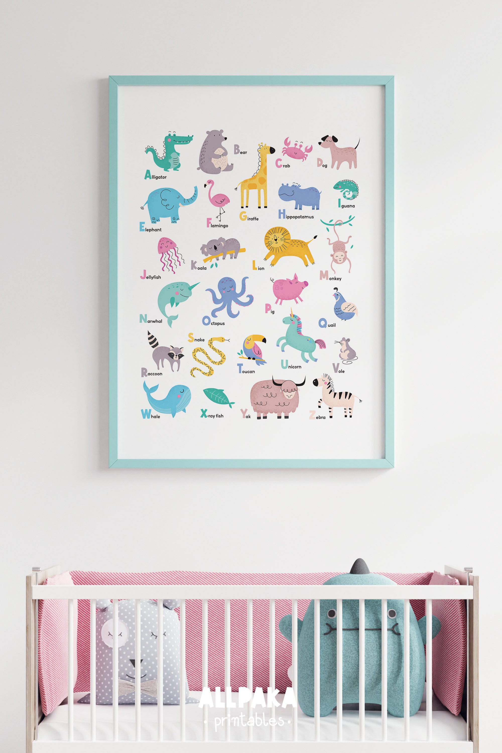 Animal Alphabet Poster, ABC Poster, Nursery Decor, Kid's Room Decor ...