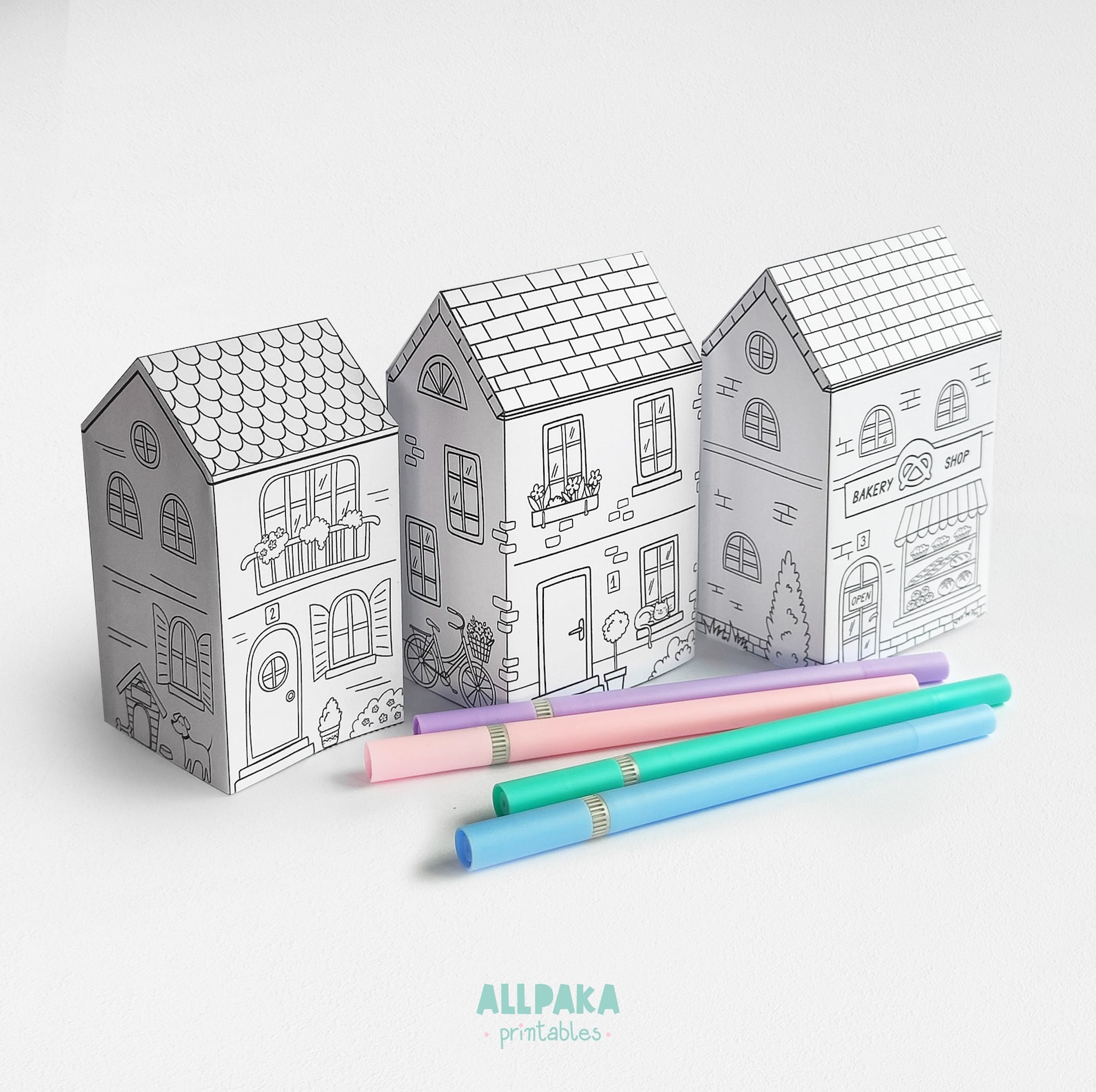 Paper Houses Printable Activity Sheets Creative Art Activity - Etsy Canada