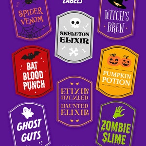 Halloween Labels for Kids, Set of 8 Printable Soda Labels, INSTANT ...