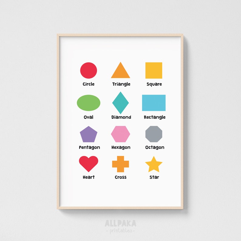 Set of Educational Posters, Nursery Set of 6 Prints, Kids' Wall Art ...