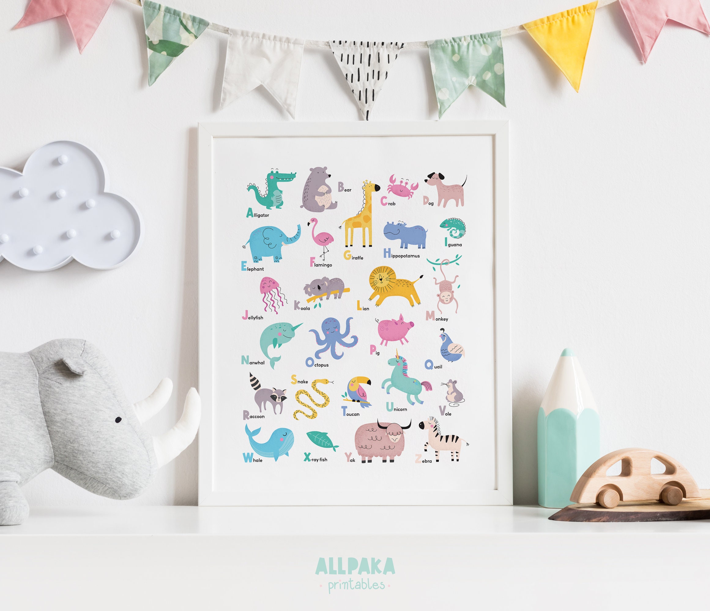Animal Alphabet Poster, ABC Poster, Nursery Decor, Kid's Room Decor ...