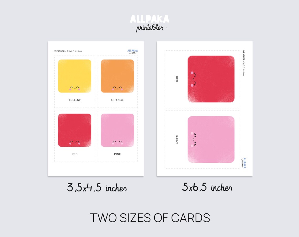 Color Cards, Montessori Flashcards, Pre-school Cards, Educational Cards ...