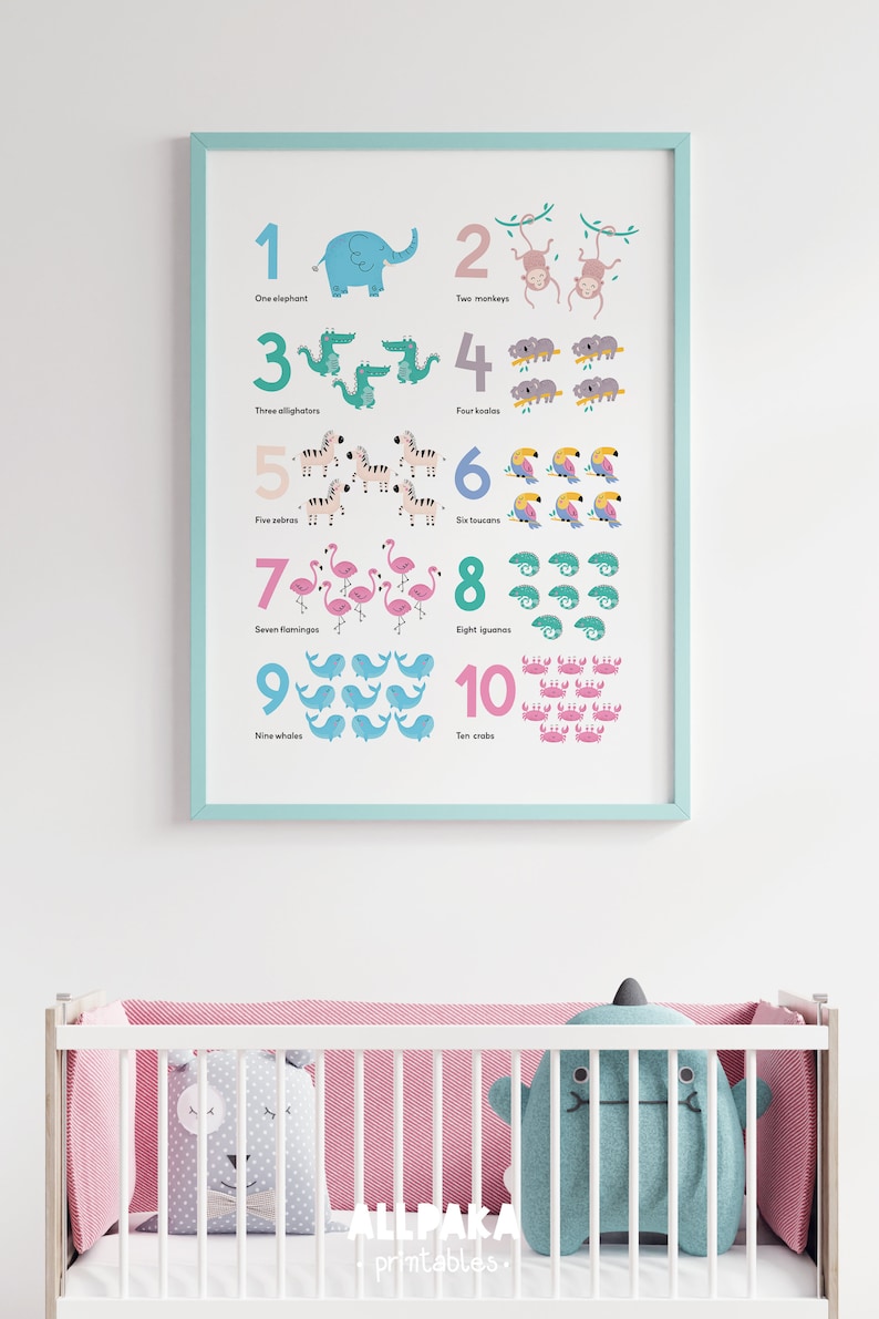 Animal Alphabet and Numbers Set of 2 Posters Nursery Decor - Etsy
