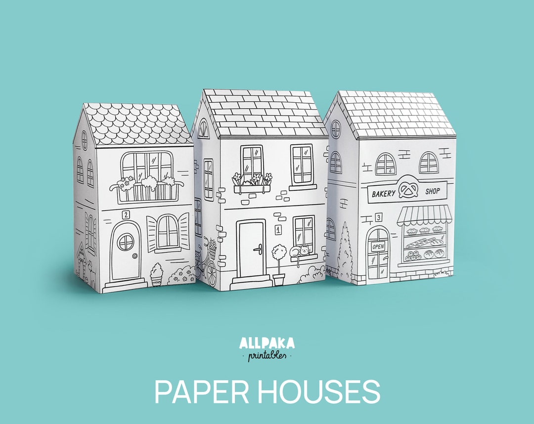 Paper Houses, Printable Activity Sheets, Creative Art Activity for Kids ...
