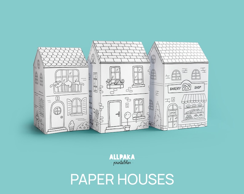 Paper Houses, Printable Activity Sheets, Creative Art Activity for Kids ...