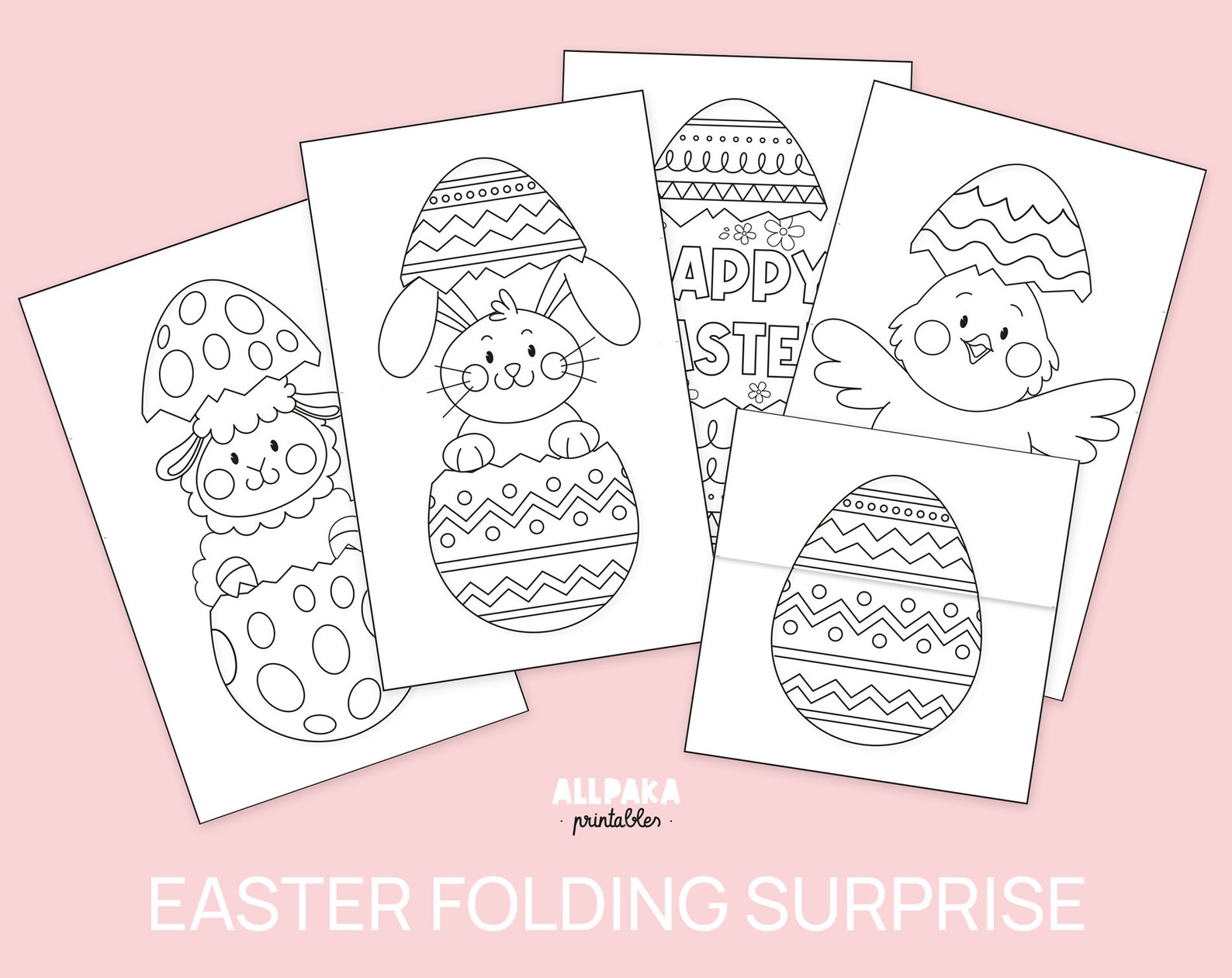 Easter Egg Folding Surprise Card, Printable Activity Sheets for Kids ...