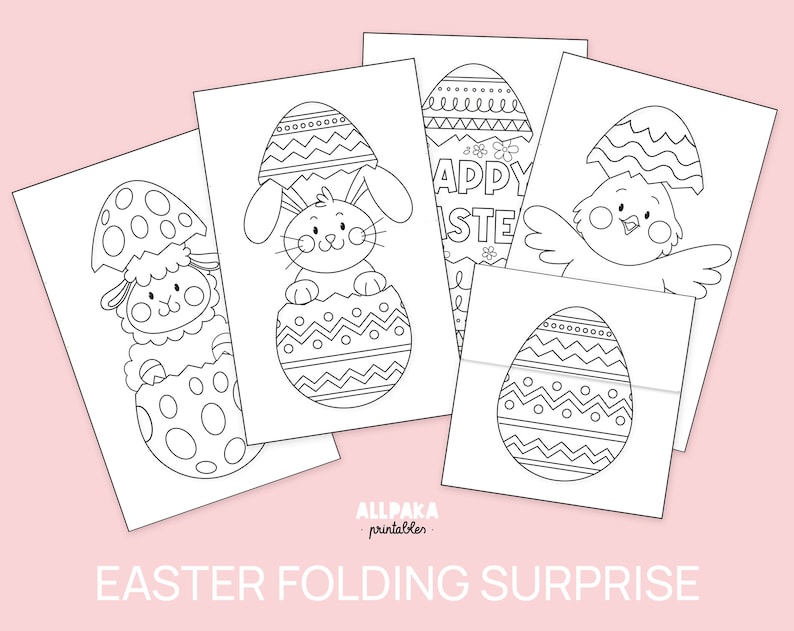 Easter Egg Folding Surprise Card, Printable Activity Sheets for Kids ...