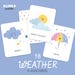 18 Weather Cards, Montessori Flashcards, Pre-school Cards, Educational ...
