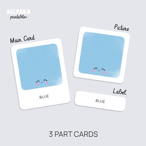 Color Cards, Montessori Flashcards, Pre-school Cards, Educational Cards ...