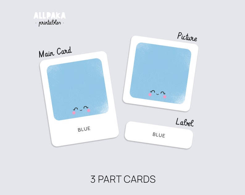 Color Cards, Montessori Flashcards, Pre-school Cards, Educational Cards ...