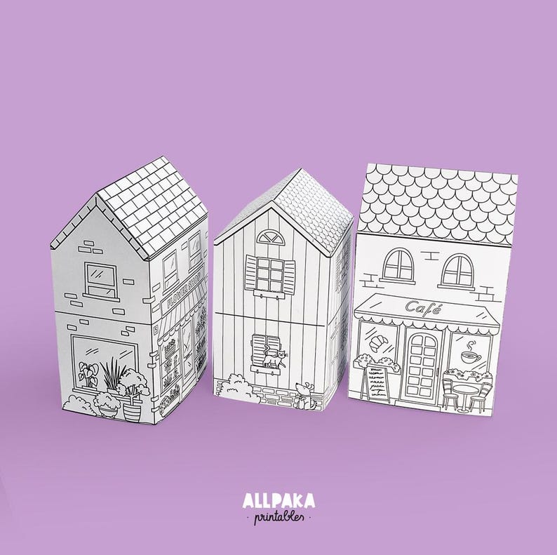 Paper Houses, Printable Activity Sheets, Creative Art Activity for Kids ...