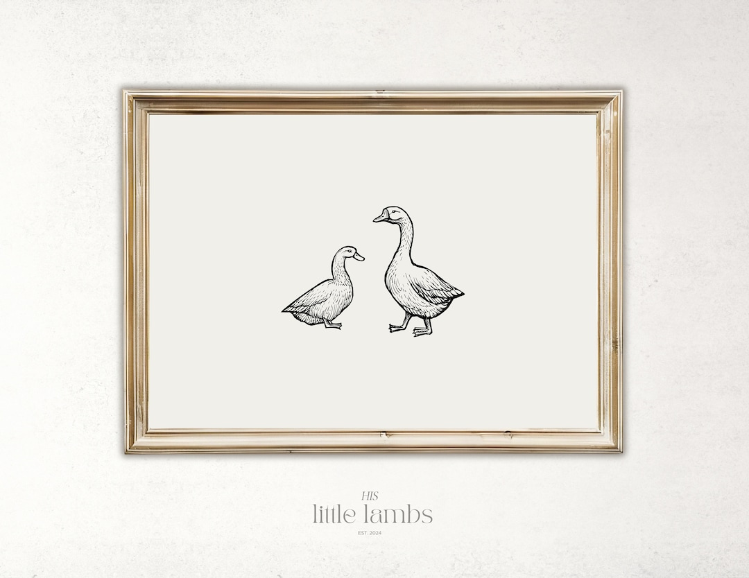 Vintage Goose Wall Art Vintage Geese Poster Geese Sketch Nursery Wall ...