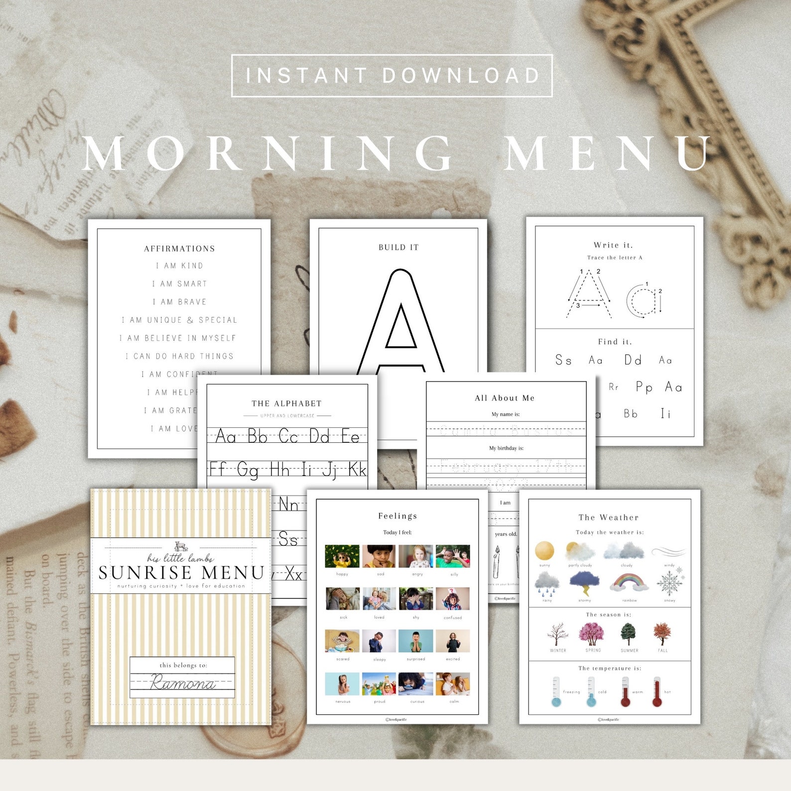Personalized Morning Menu Morning Menu Sunrise Menu Morning Time ...