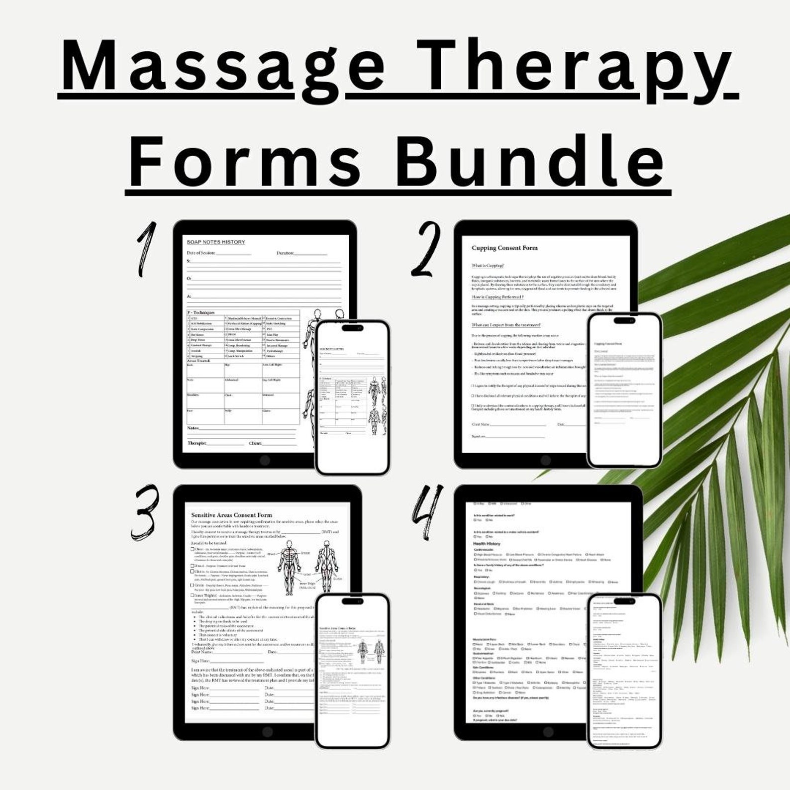 Massage Therapy Forms Bundle – Intake, SOAP Notes, Cupping (PDF ...