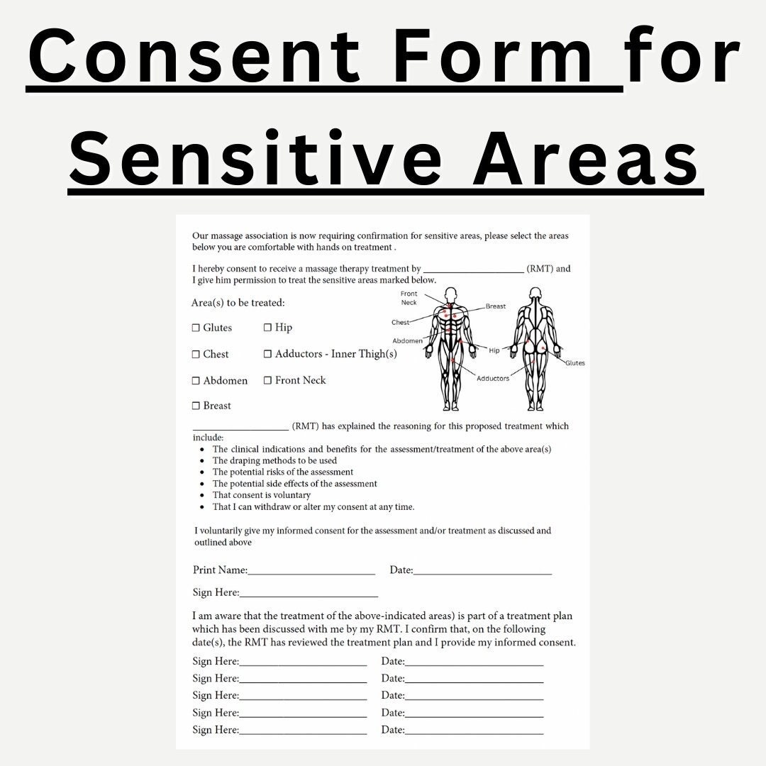 Consent Form for Sensitive Areas Massage Therapist RMT - Etsy