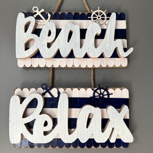 Nauticle Themed Wood Sign. Hand Painted With Acrylic Paint. Hang in Any ...