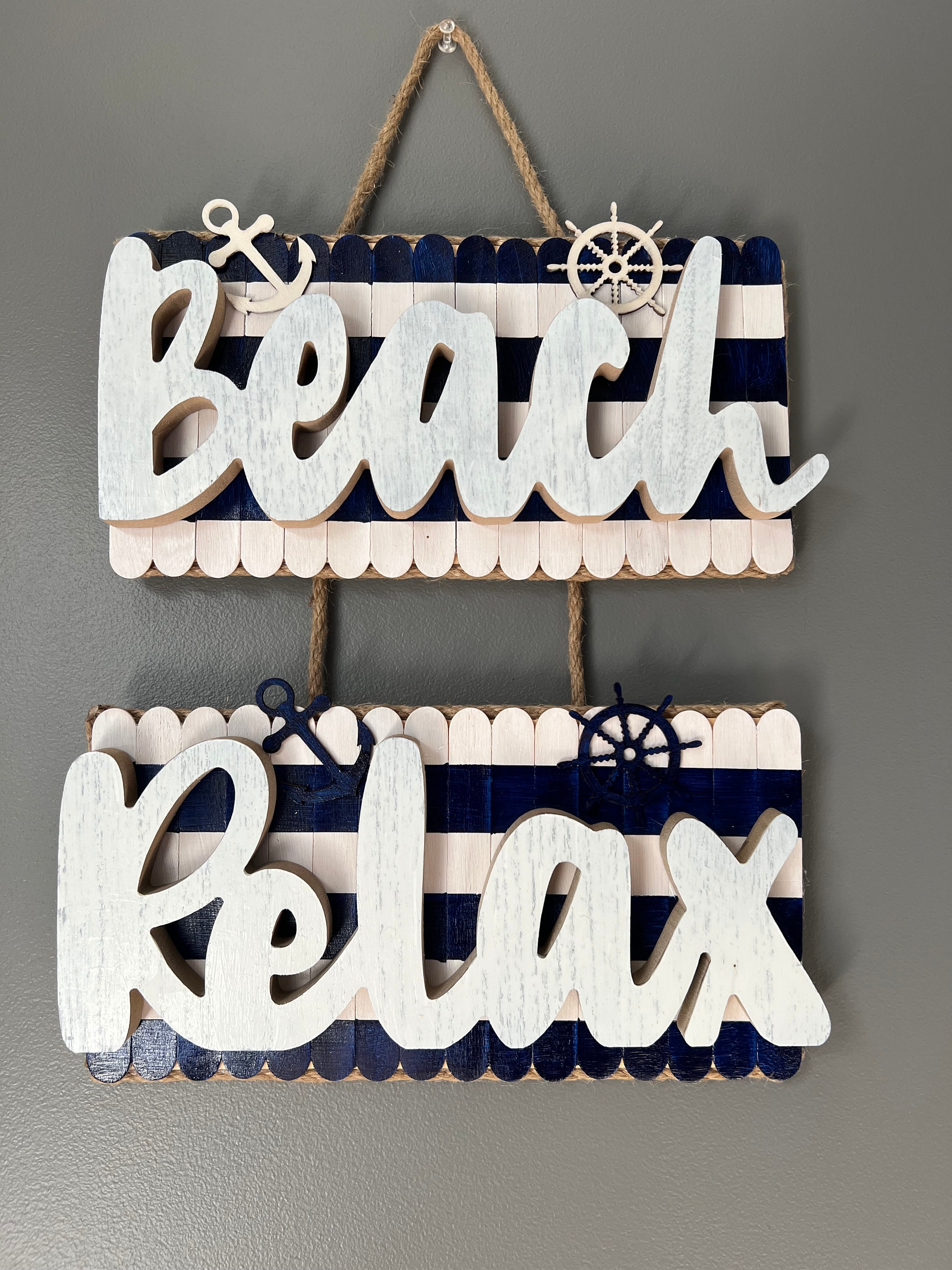 Nauticle Themed Wood Sign. Hand Painted With Acrylic Paint. Hang in Any ...