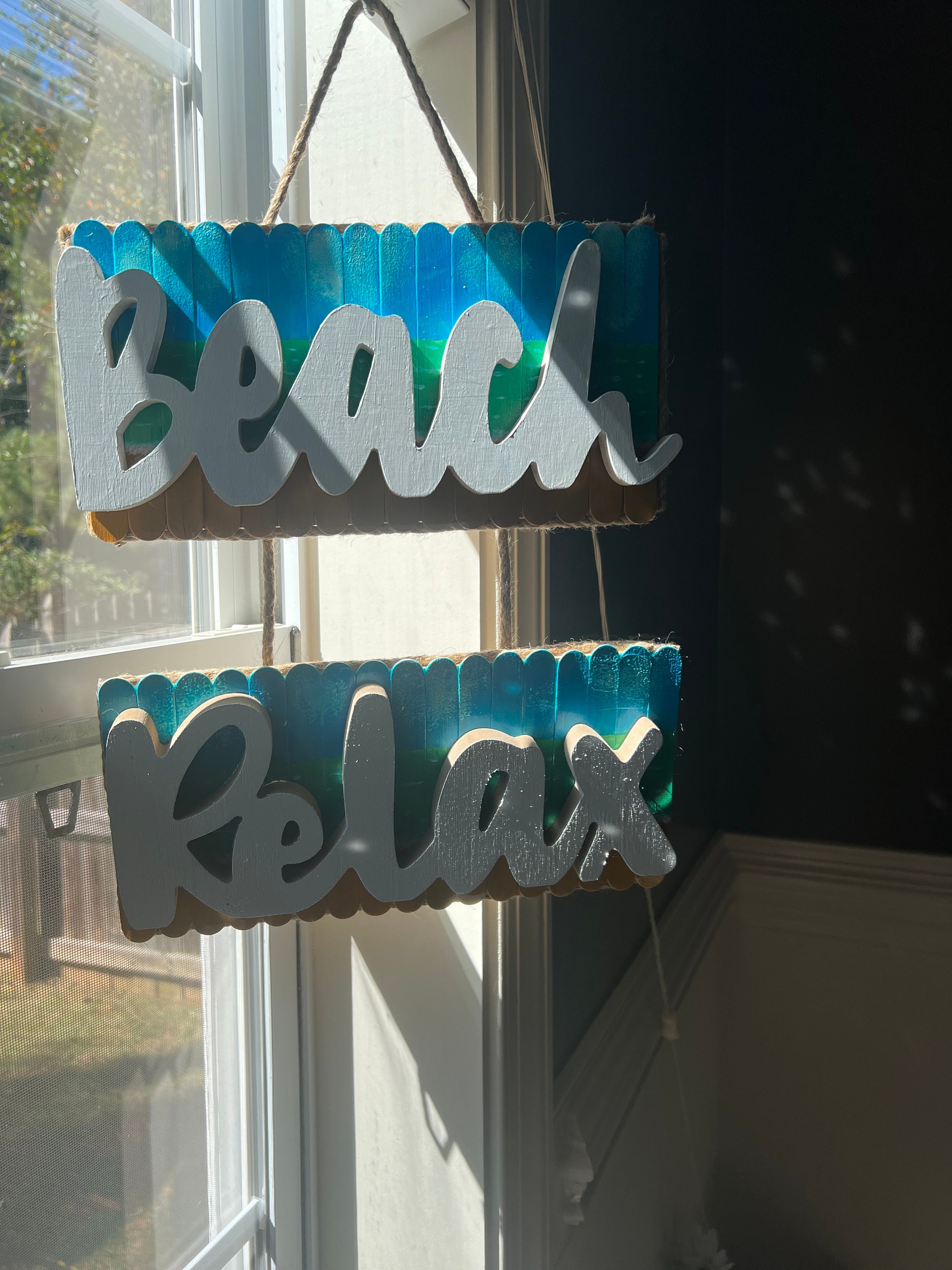 Beach Themed Wooden Sign. Hand Painted With Acrylic Paint. Hang in Any ...