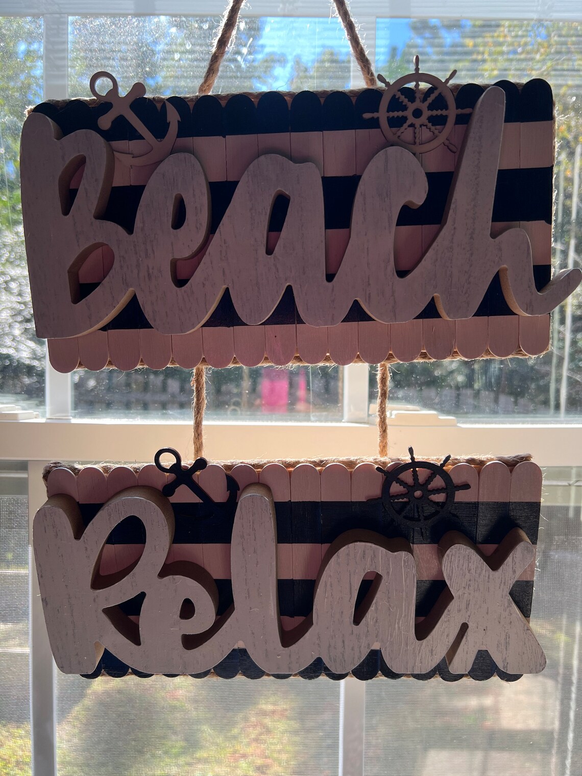 Nauticle Themed Wood Sign. Hand Painted With Acrylic Paint. Hang in Any ...