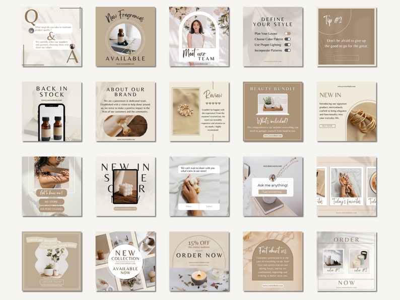 100 Social Media Templates | Small Business Canva Instagram Templates ...