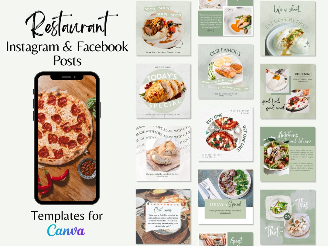 Restaurant Social Media Templates | Restaurant Instagram Posts | Food ...