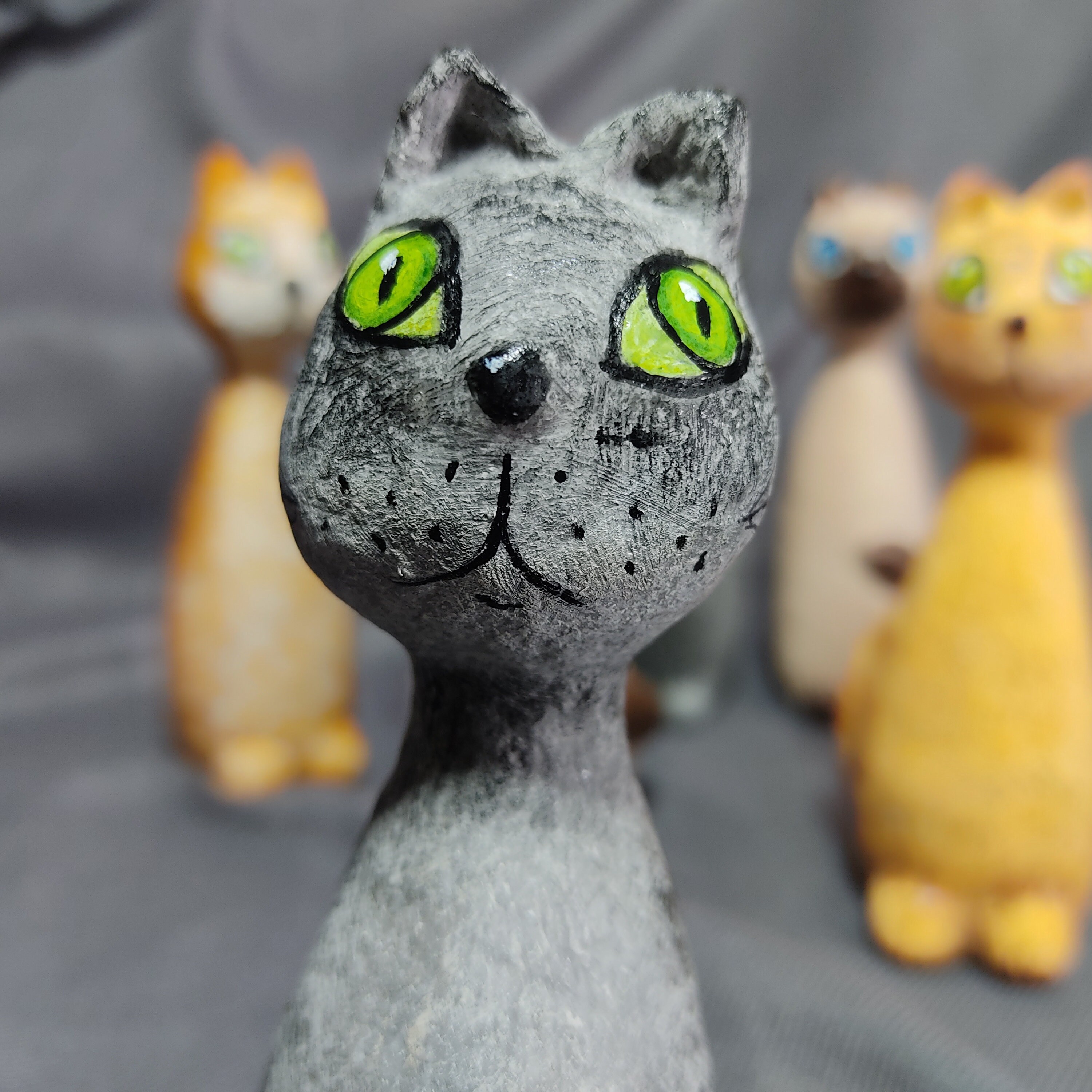 Enchanting Cat Papier Mache Art: Handcrafted With Love - Etsy