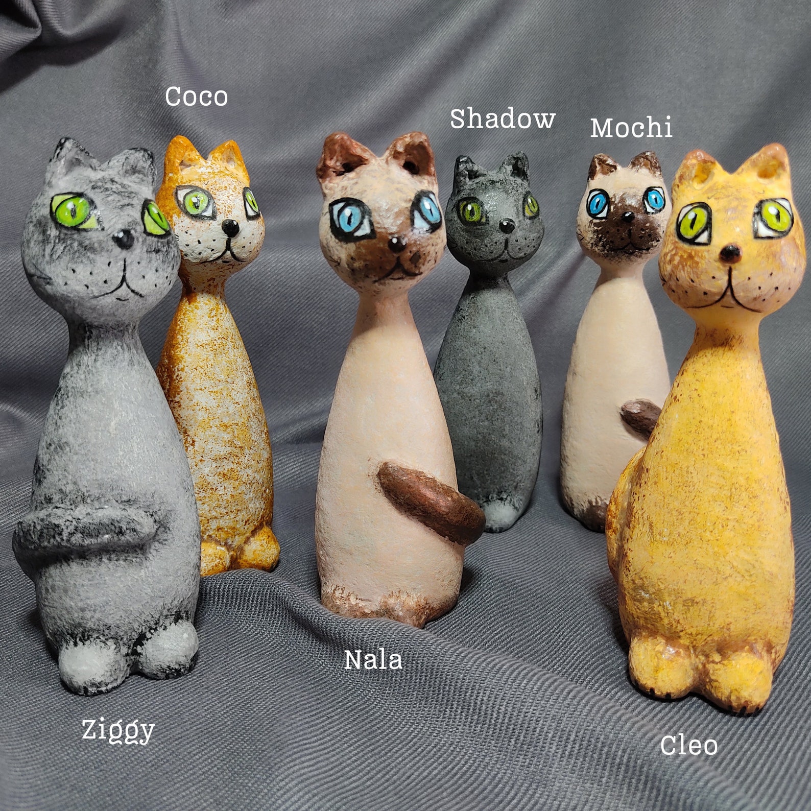 Enchanting Cat Papier Mache Art: Handcrafted With Love - Etsy