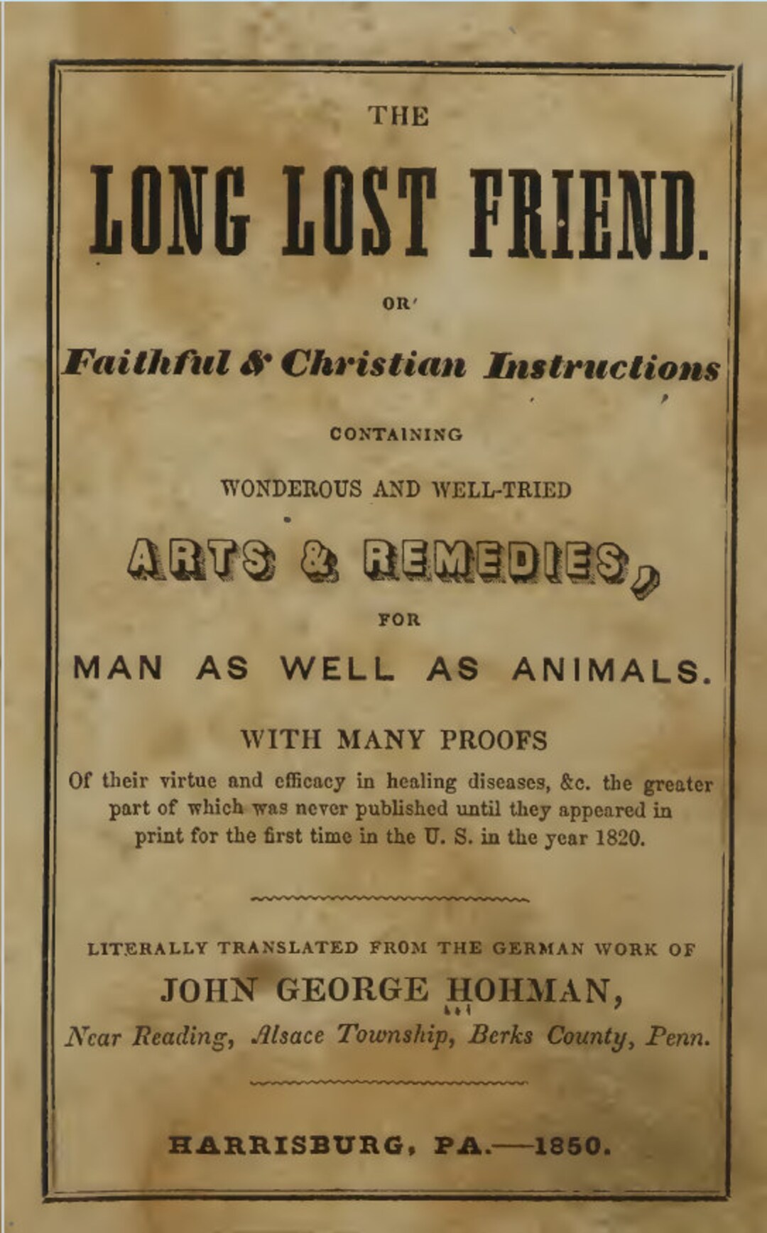 Long Lost Friend - Pow Wow - by John George Hohman - DIGITAL DOWNLOAD ...