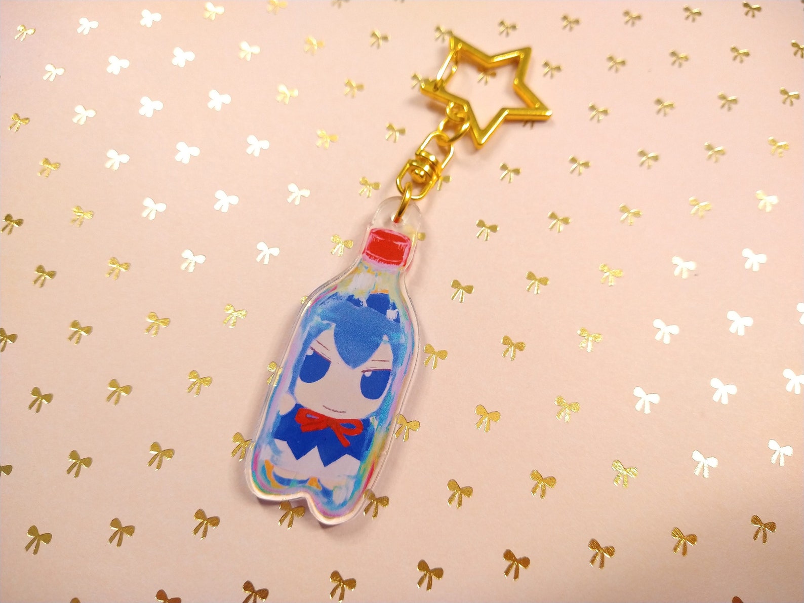 Cirno Bottle Keychain - Cirno Touhou Project Fumo Fumo Kawaii Anime ...