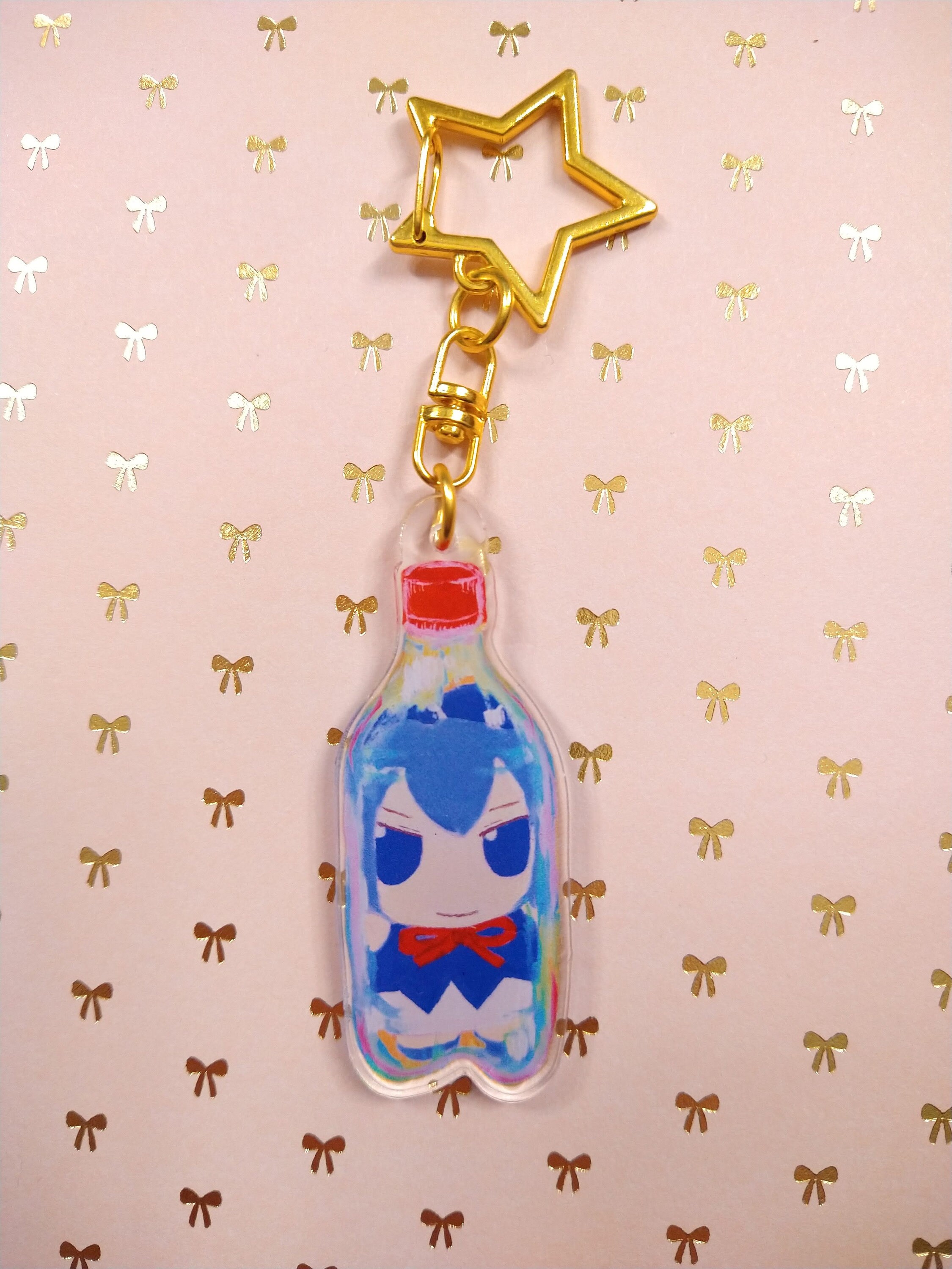 Cirno Bottle Keychain - Cirno Touhou Project Fumo Fumo Kawaii Anime ...