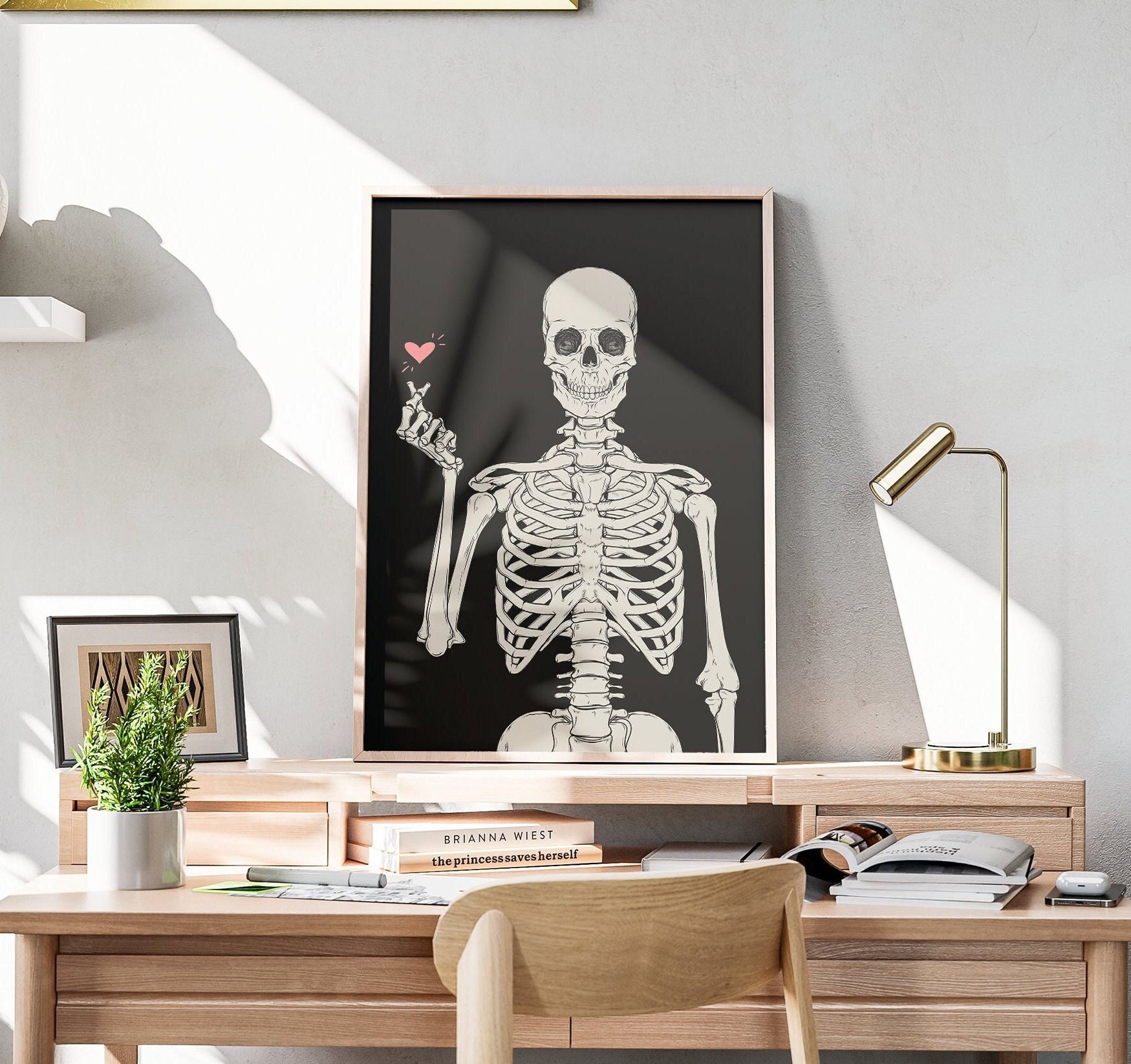Skeleton Finger Heart Halloween Poster DIGITAL PRINT - Etsy