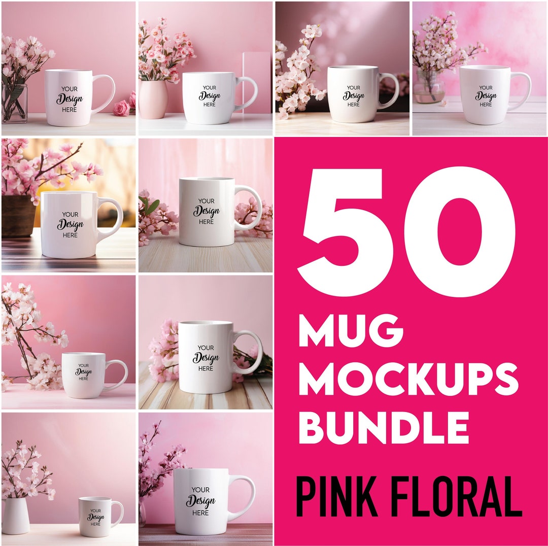 50 Mug Mockups White Coffee Cup Mock Up Bundle Modern Mock Up Etsy