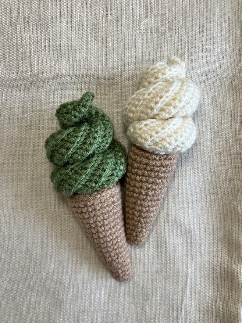 Crochet Ice Cream Vanilla, Matcha, and Mix - Etsy