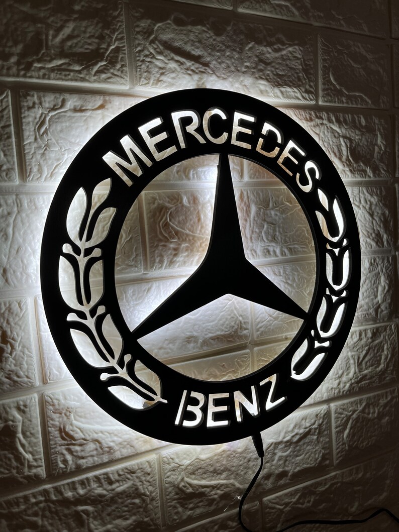 Mercedes Benz Mercedes Led Sign Lighted Wall Sign Mercedes - Etsy