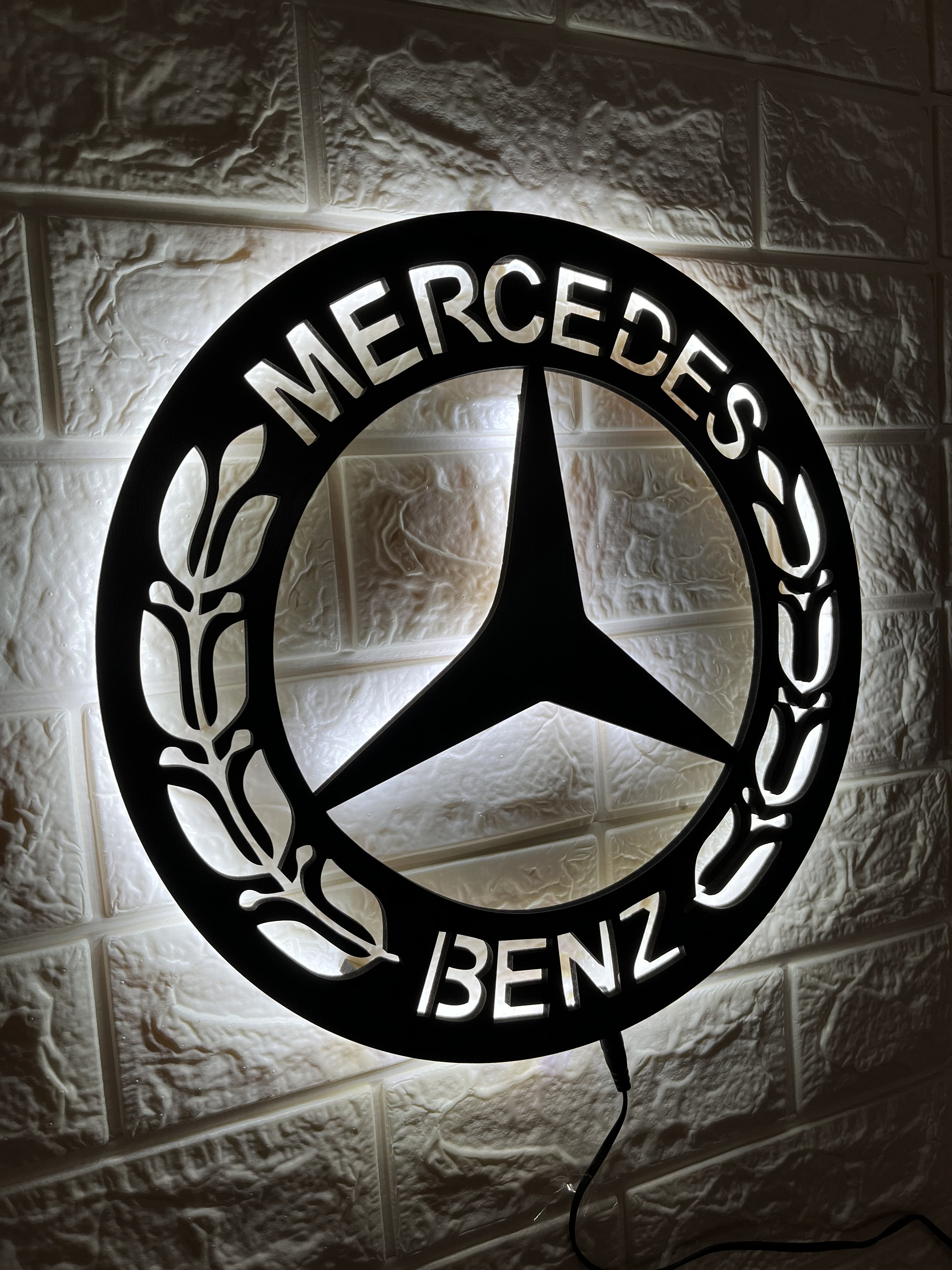 Mercedes Benz Mercedes Led Sign Lighted Wall Sign Mercedes - Etsy
