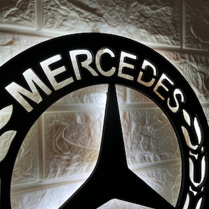Mercedes Benz Mercedes Led Sign Lighted Wall Sign Mercedes - Etsy