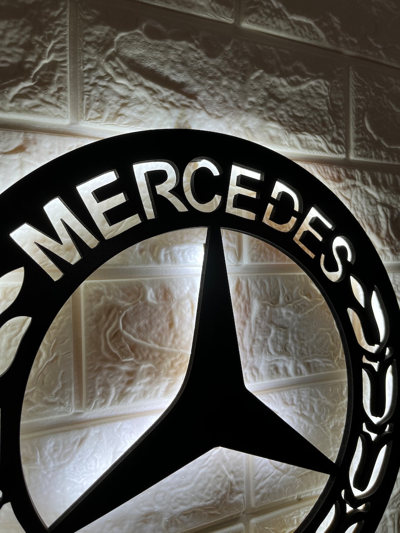 Mercedes Benz Mercedes Led Sign Lighted Wall Sign Mercedes - Etsy