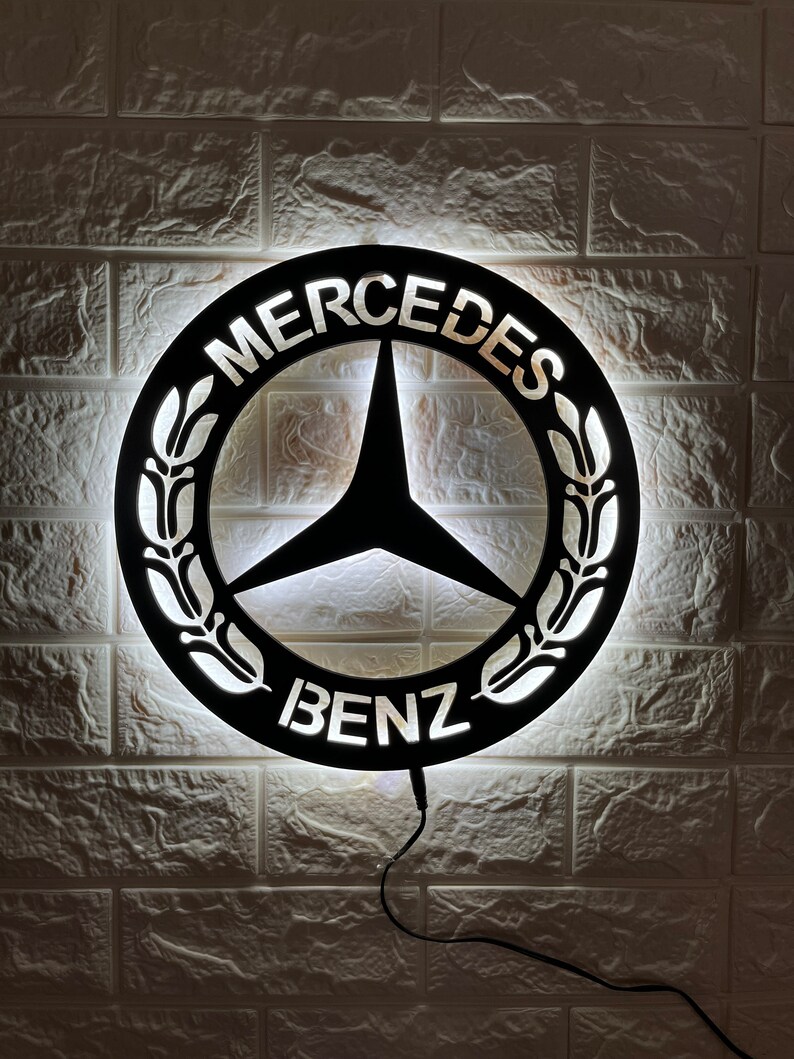 Mercedes Benz Mercedes Led Sign Lighted Wall Sign Mercedes - Etsy