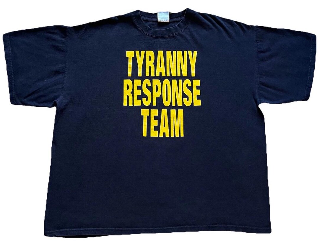 Vintage 2000s Tyranny Response Team T-shirt Navy Size 2XL Double Sided ...