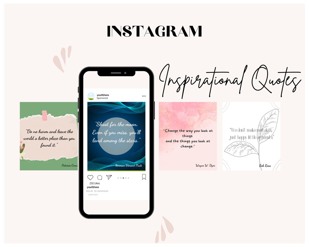 51 Inspirational Quotes Instagram Post Collection, Various Designs ...