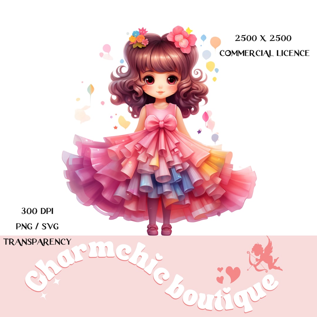 Cute Princess Clipart, Pastel Rainbow Princess PNG / SVG Pastel Girls ...