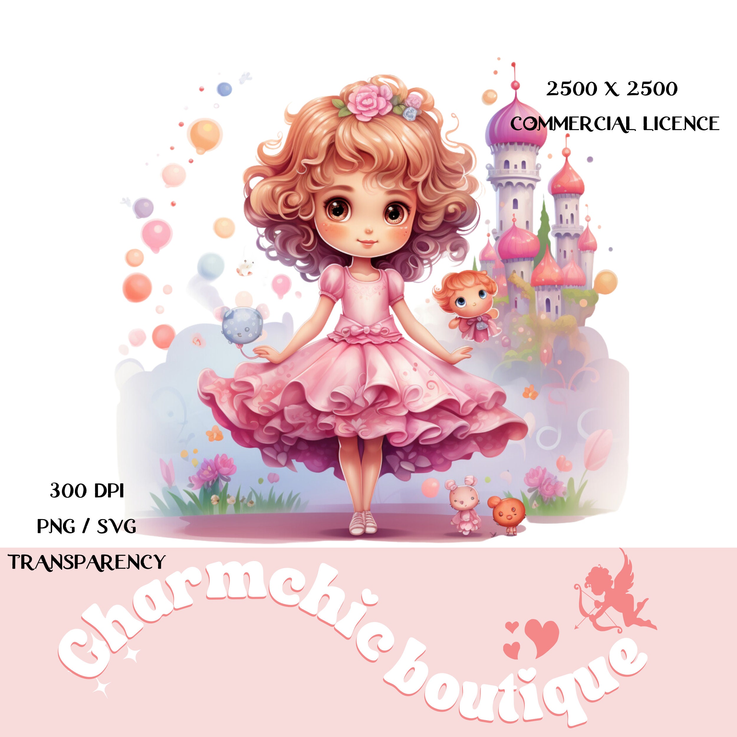 Cute Princess Clipart, Pastel Rainbow Princess PNG / SVG Pastel Girls ...