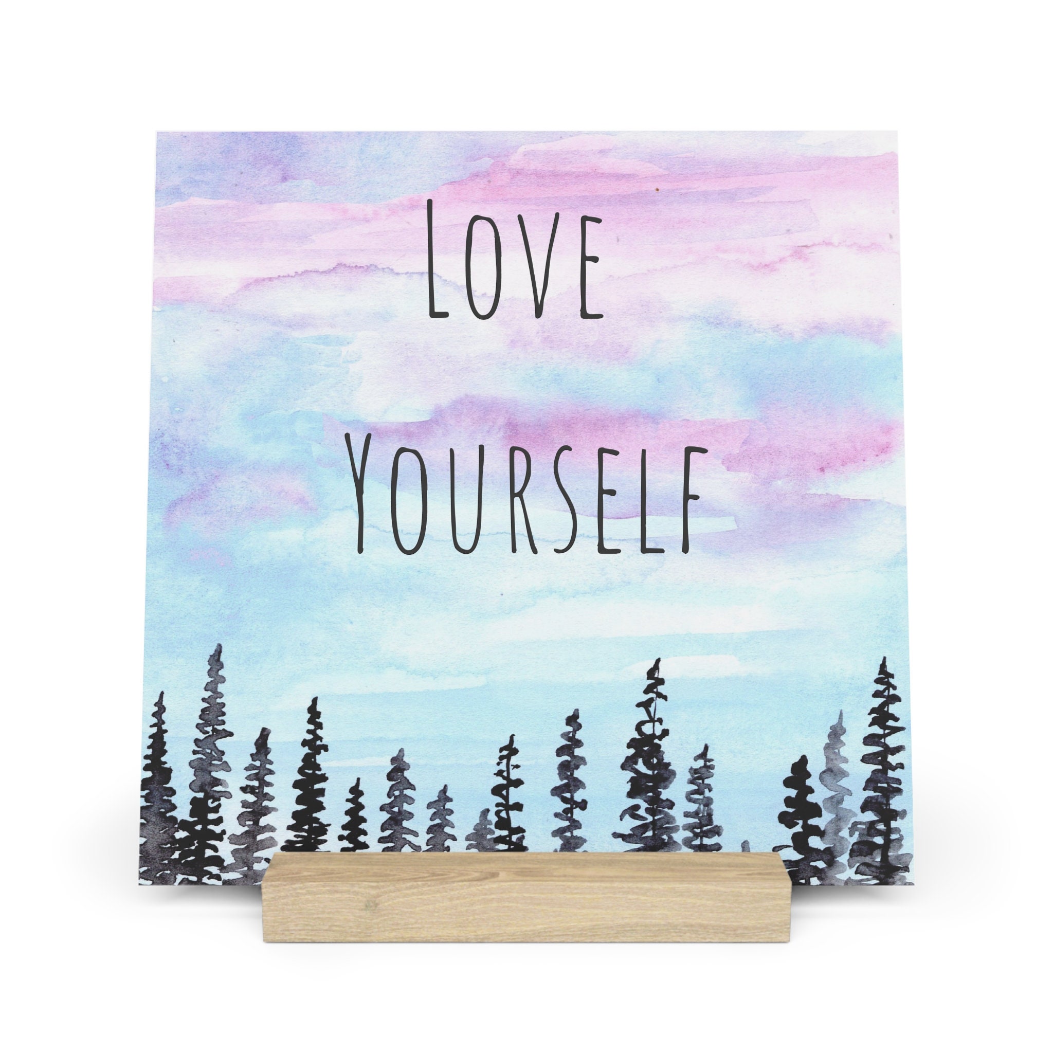 Love Yourself Wall Art Print and Stand - Etsy
