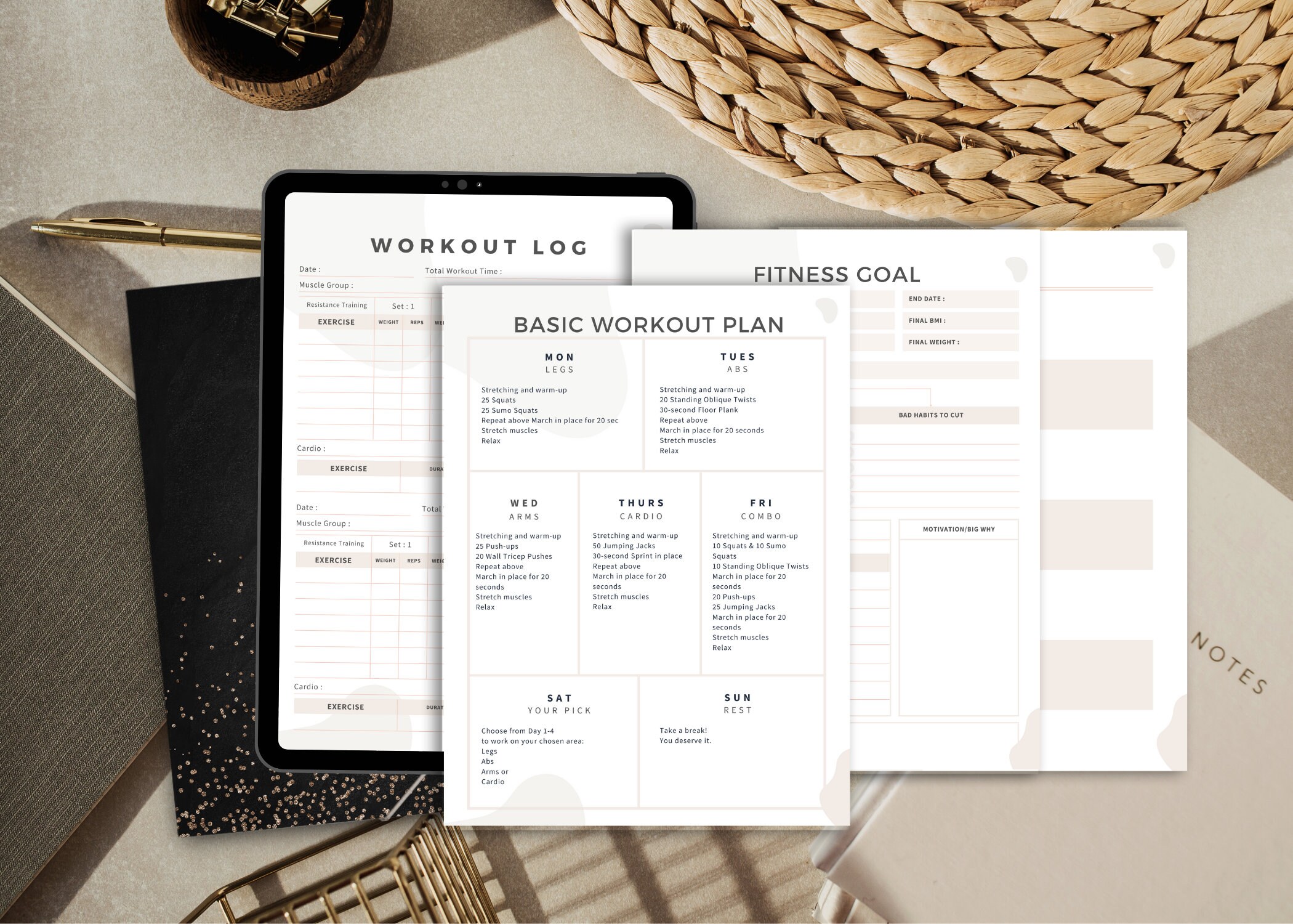 Fitness Planner Printable Digit Weight Loss Journal Wellness Planner ...