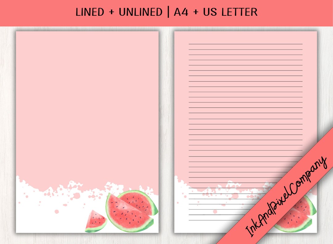 Watermelon Writing Set, Watermelon Notepaper, Writing Set, Letter Paper ...